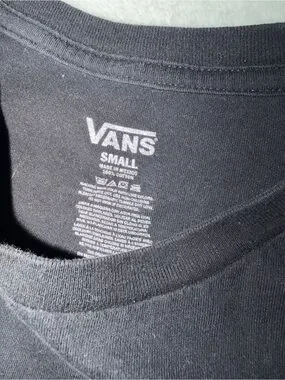 Vans | Shirts | Vans Black Crewneck Logo Long Sleeve | Poshmark